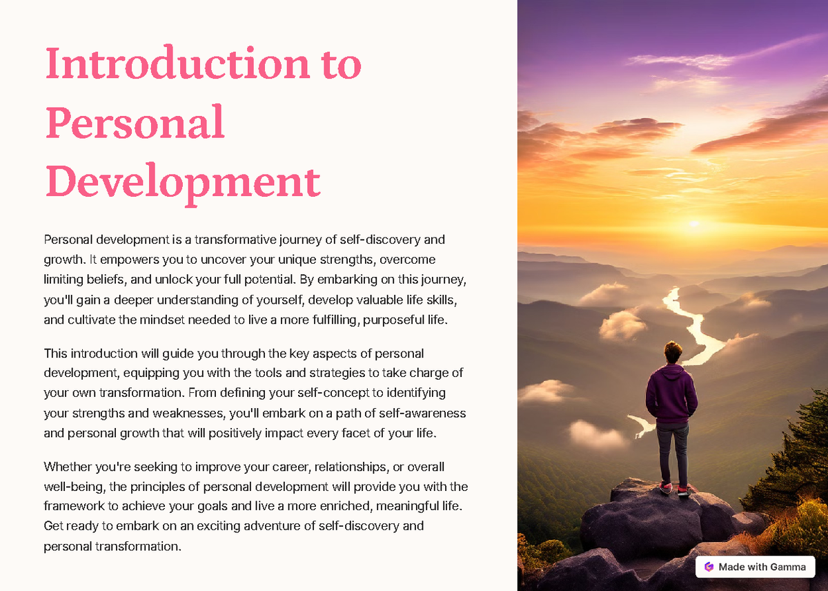 Personal Development: A Comprehensive Introduction to Self-Discovery ...