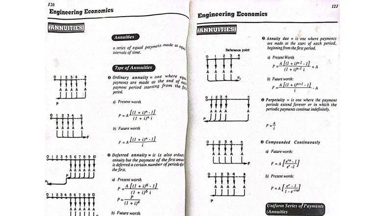Annuity Concepts and Calculations - 120 Engineering Economics - Studocu