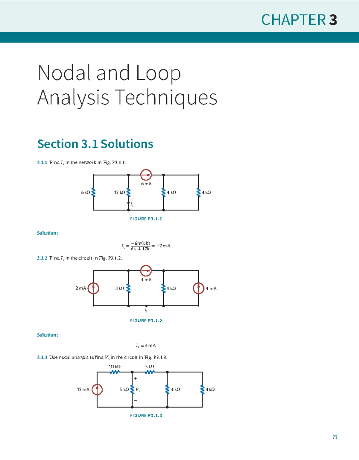 Chapter 3 Solutions: Nodal and Loop Analysis Techniques (Engr 101) - Studocu