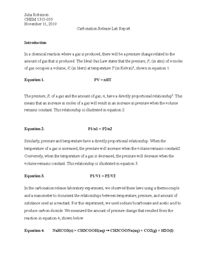 Lab 6 Answers - Lab 6 assignment - CHEM 1315 October 12, 2017 Synthesis ...