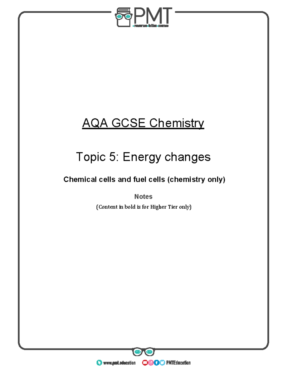 5.2. Chemical cells and fuel cells (chemistry only) - AQA GCSE ...