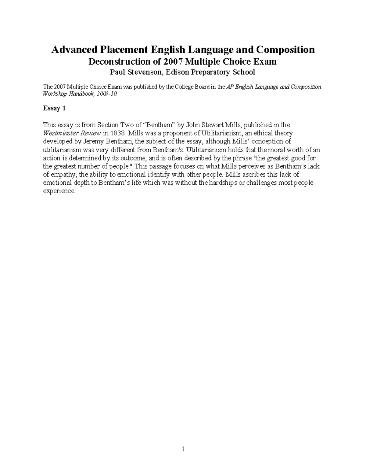 AP Lang MC 2007 Exam: Detailed Answers & Explanations - Studocu