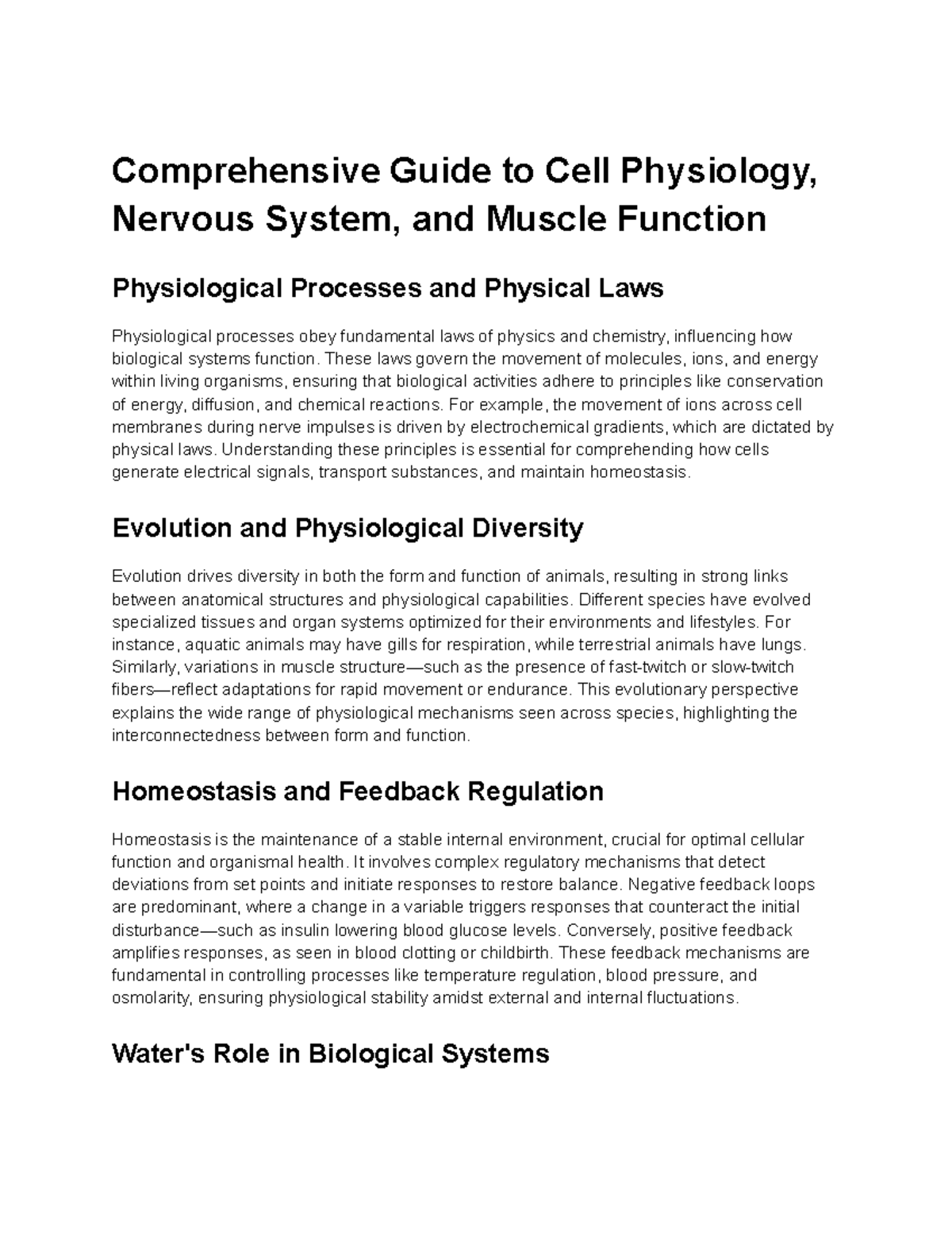 Study Guide for BIO 201: Exam 1 on Cell Physiology & Muscle Function ...