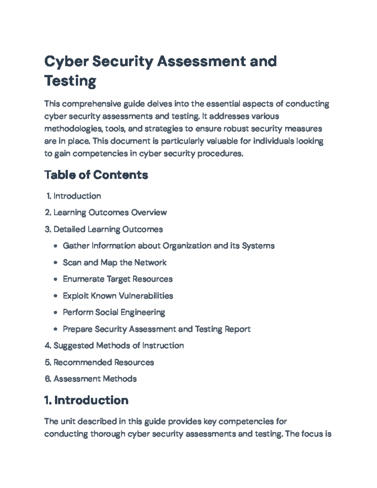 Comprehensive Guide to Cyber Security Assessment and Testing - Cyber ...