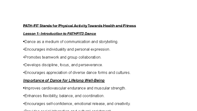 PATHFIT3 Lesson 1: Introduction to Dance and Folk Dance Fundamentals ...