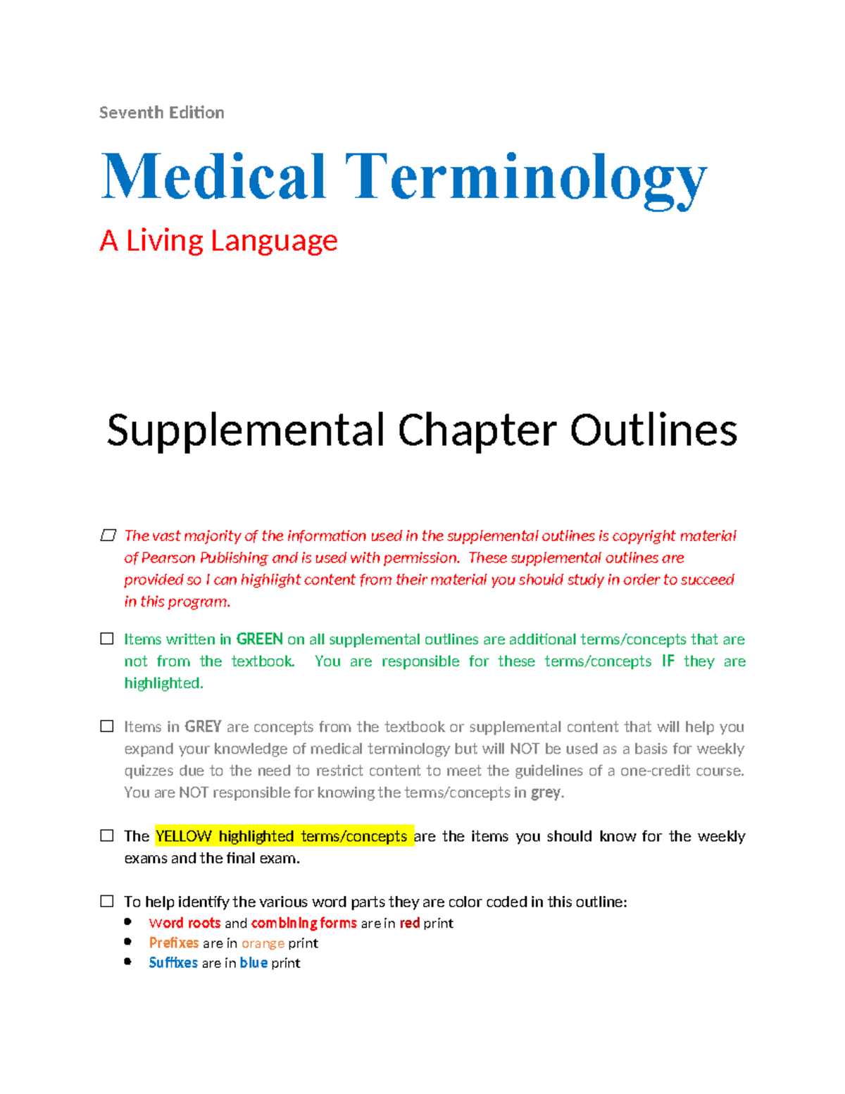 Medical Terminology: Constructed Terms, Word Parts & Definitions ...