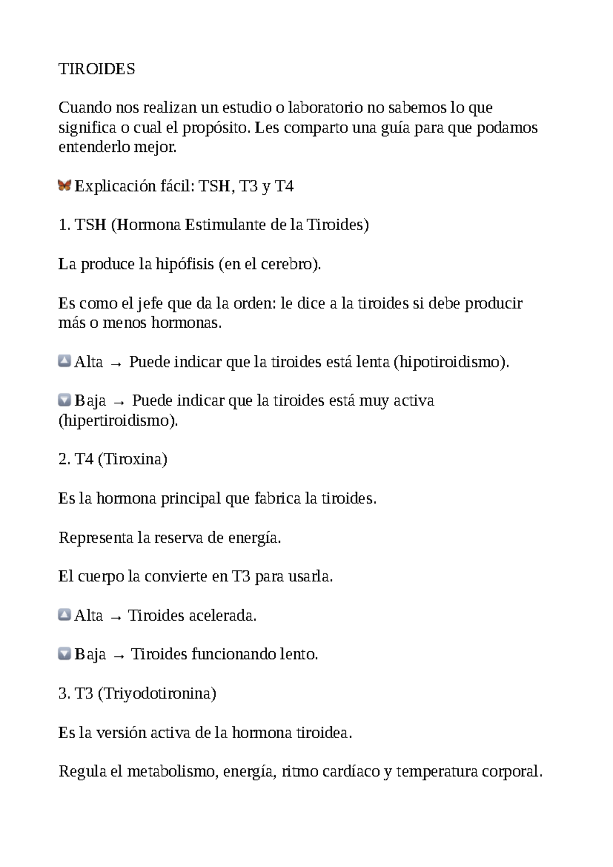Guía de Comprensión sobre Tiroides: TSH, T3 y T4 - ARCHIVO DE REVISTA ...