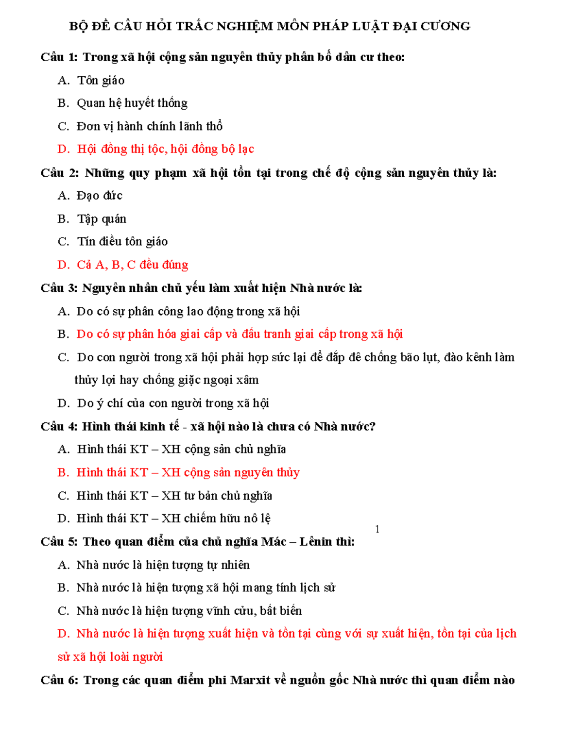 200-câu-PLDC - Chac gi da vao - 1 BỘ ĐỀ CÂU HỎI TRẮC NGHIỆM MÔN PHÁP ...