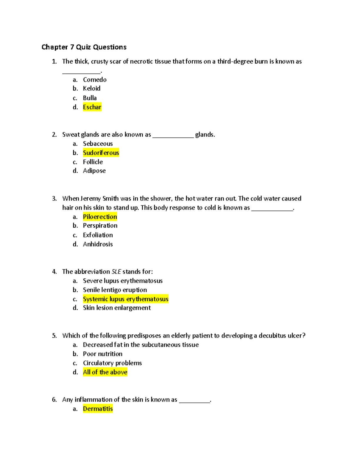 MED TERM quiz 5 - Quiz with answers on Chapter 5 (cardiology) - Chapter ...