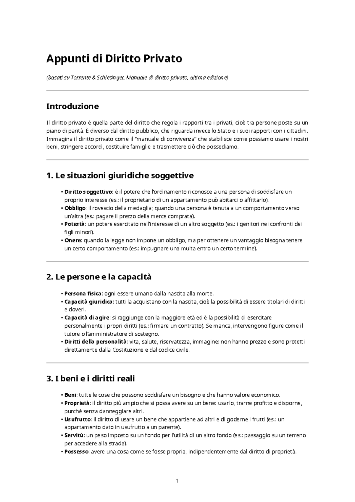 Appunti di Diritto Privato - Torrente & Schlesinger, 27ª Ed. - Studocu