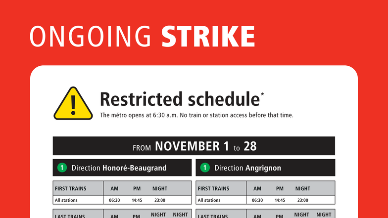 25724 32 P4: Ongoing Strike - Metro Schedule Nov 1-28 - Studocu