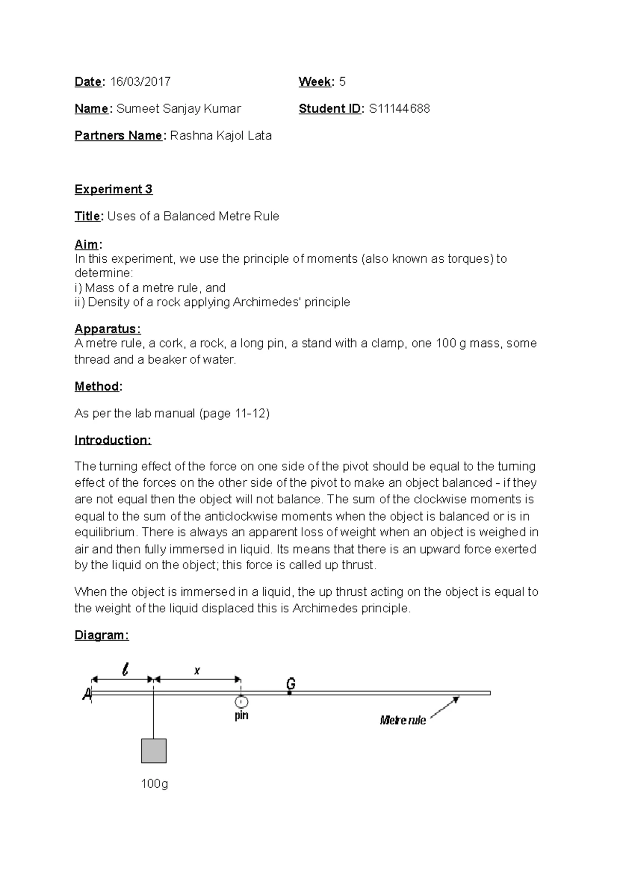Physics_LAB Report 4_mandatory assignment - LAB REPORT 4 EXPERIMENT 12 ...