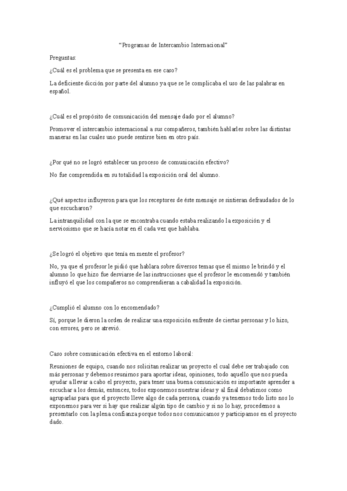 Foro 1: Comunicación Efectiva en Programas de Intercambio Internacional ...