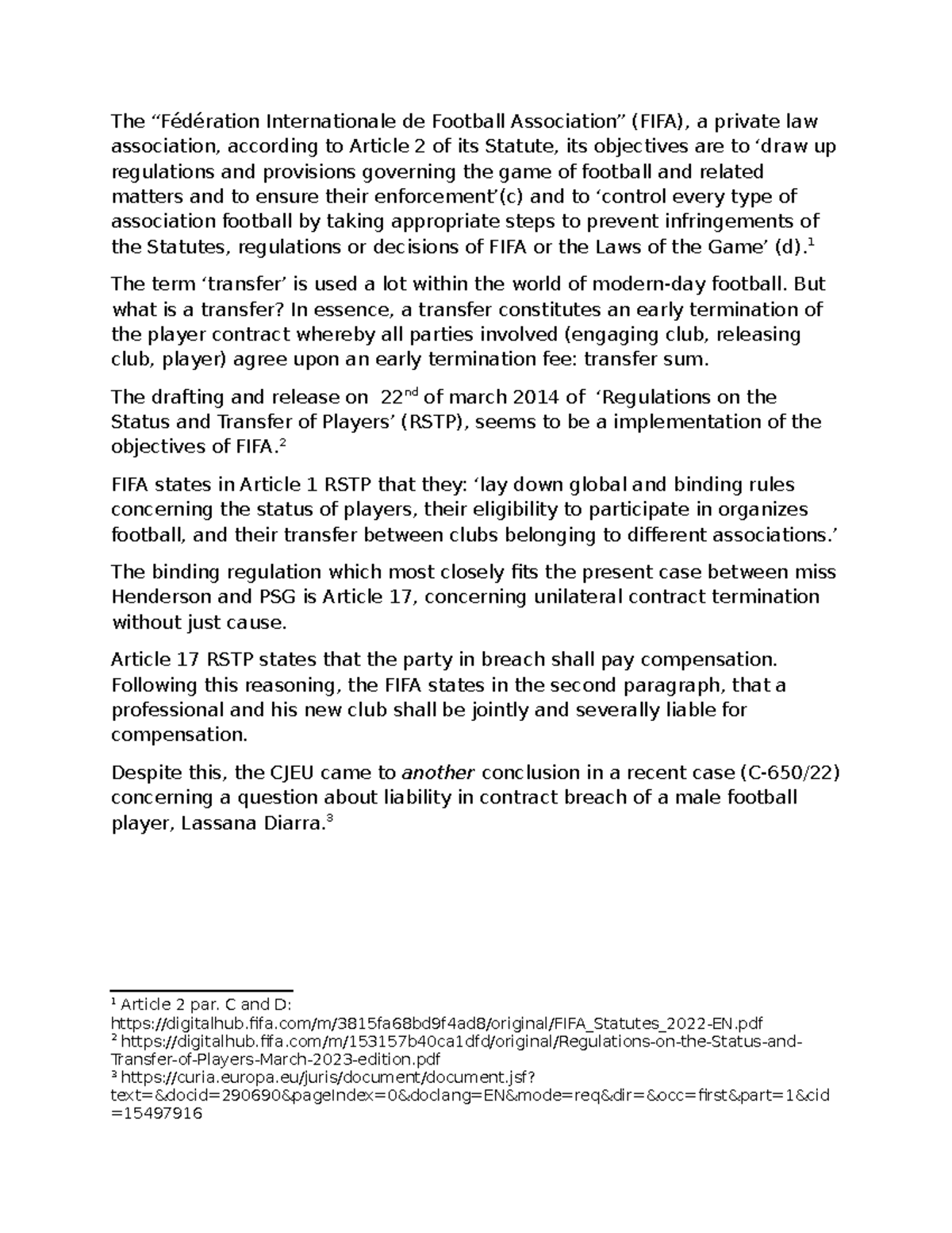 FIFA RSTP Overview: Player Transfers and Contract Termination Insights ...