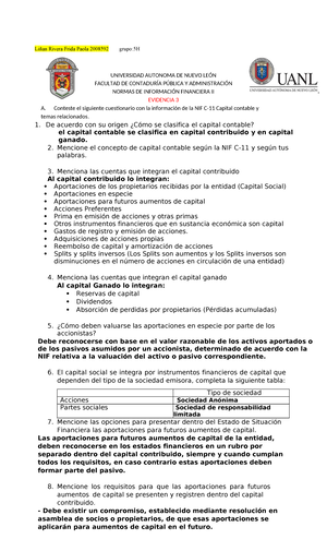 EV 02 NIF II - Evidencia de NIF - NORMAS DE INFORMACIÓN FINANCIERA ll ...
