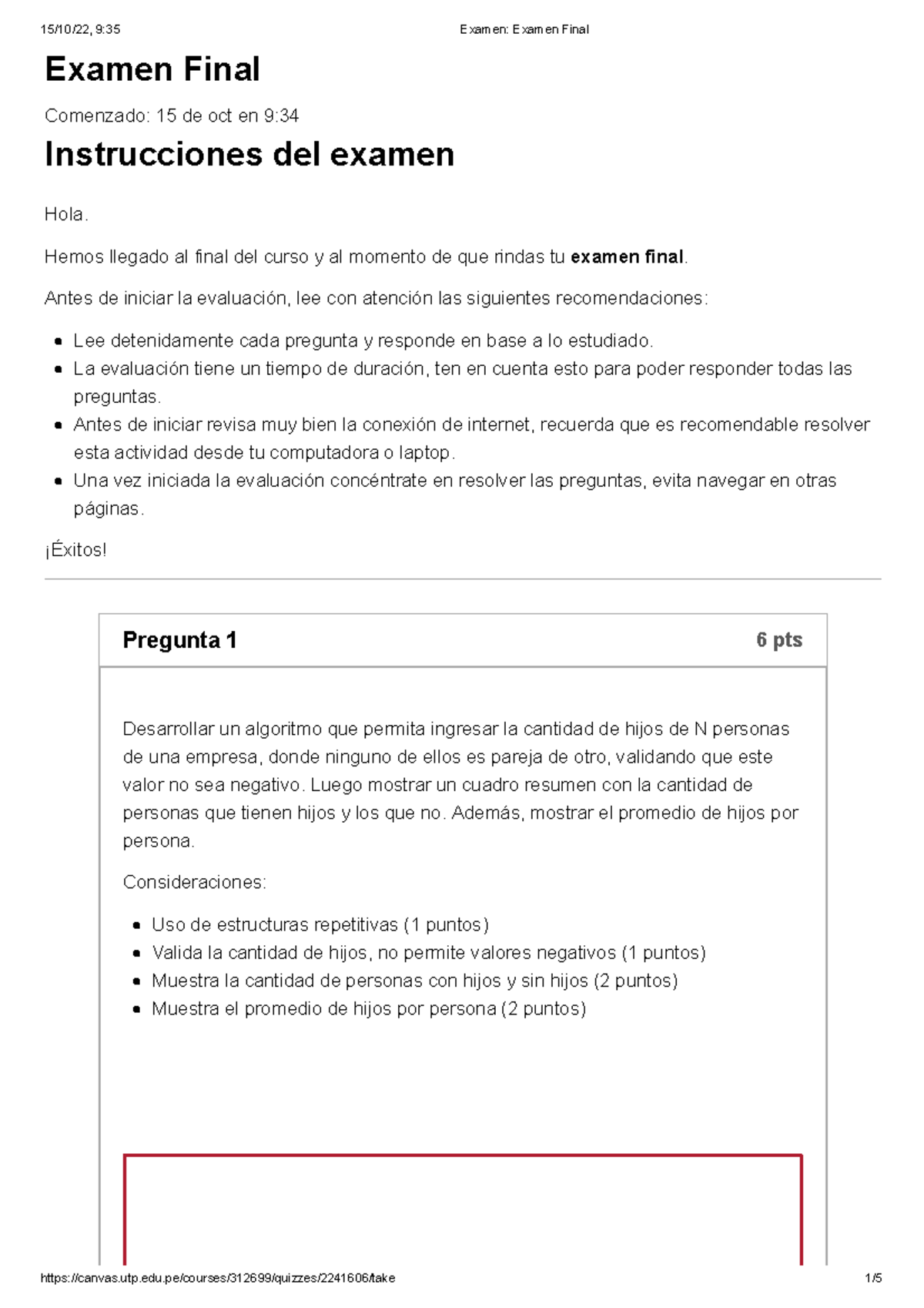 Examen Final - Algoritmos y Programación 101 - Studocu