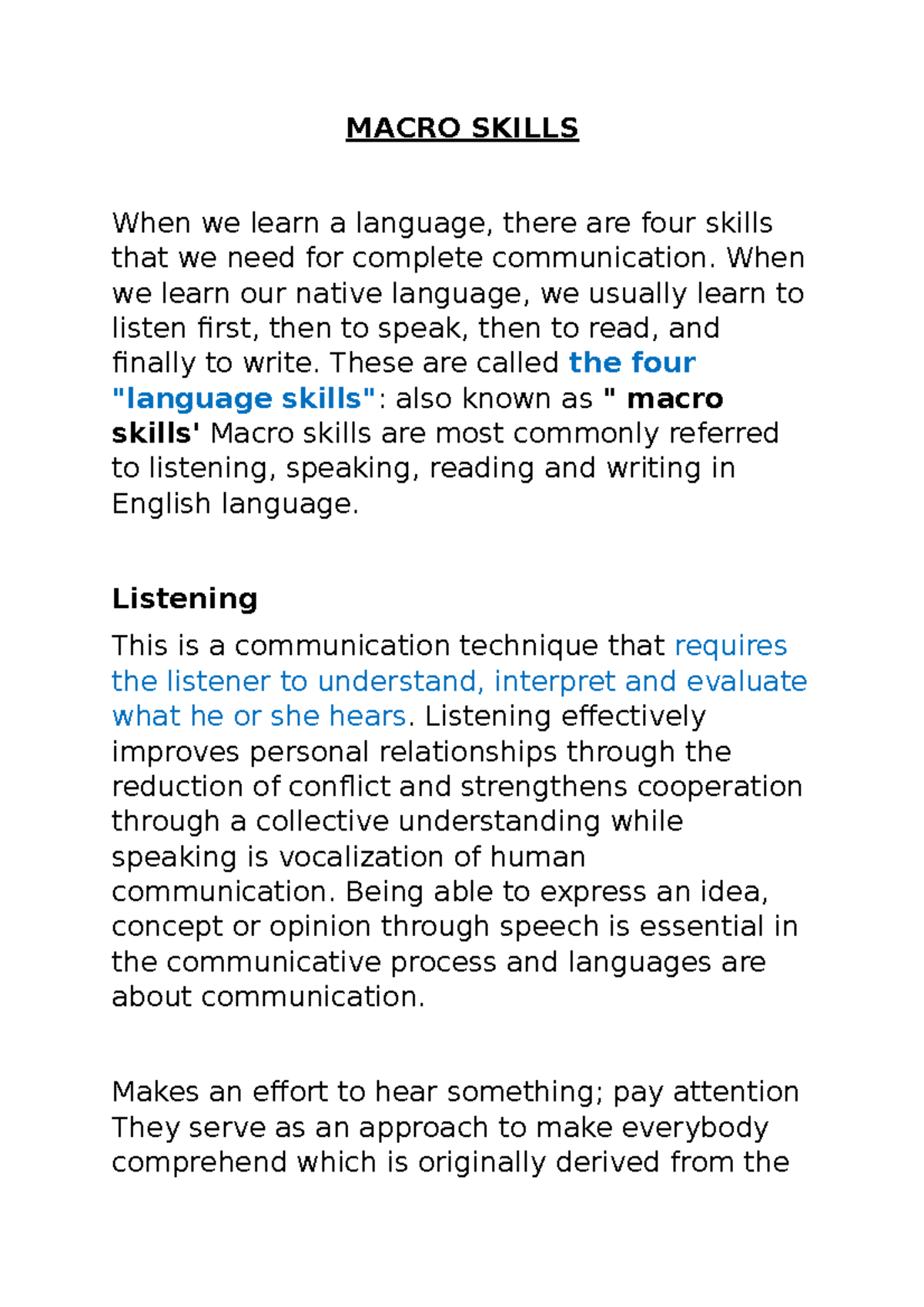 Teaching-AND- Assessment-OF- Macro- Skills Four-Macro Skills-in ...