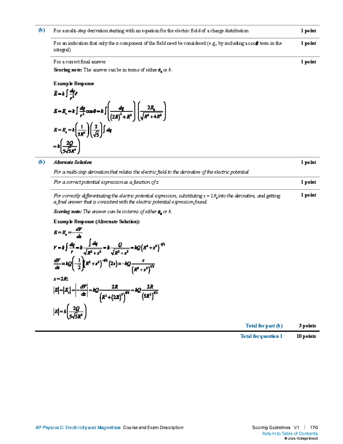 AP Physics C: Electricity and Magnetism - EM Answer Key (2024) - Studocu