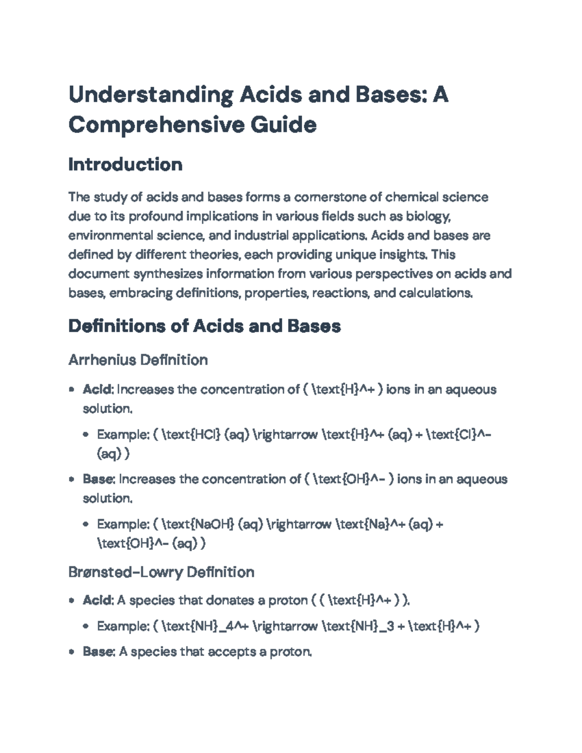 Understanding Acids and Bases: A Comprehensive Guide for Chemistry ...