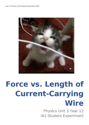 Student Experiment Physics IA2 - Student Experiment UNIT 3: GRAVITY AND ...