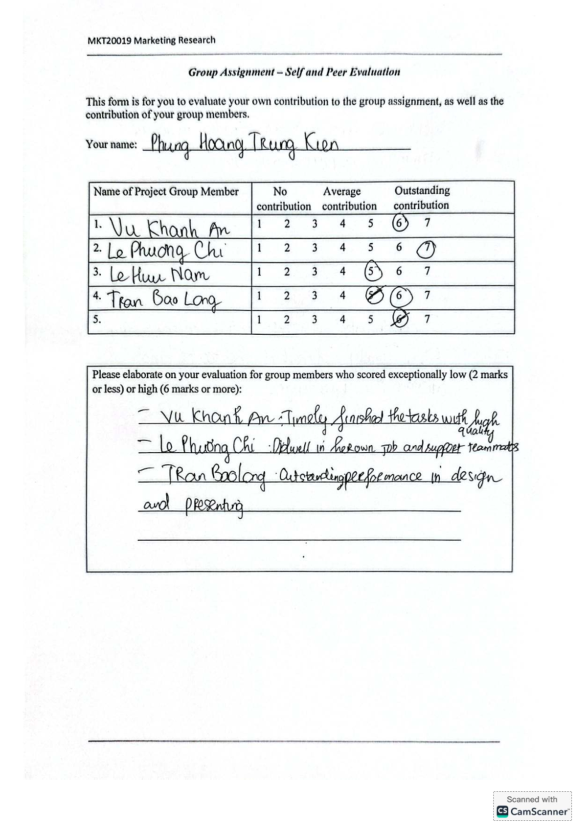 MKT20019 Marketing Research Group Assignment Evaluation Form - Studocu