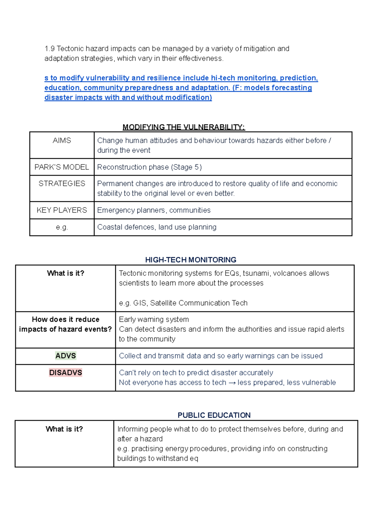 Managing Tectonic Hazards: Modifying Vulnerability & Loss Strategies ...