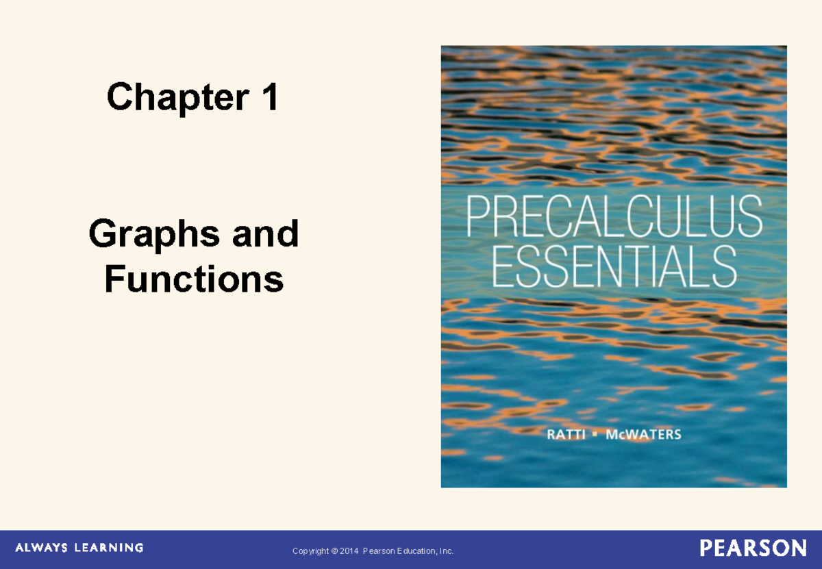 Chapter 1: Graphs and Functions - Section 1.1 Overview - Studocu