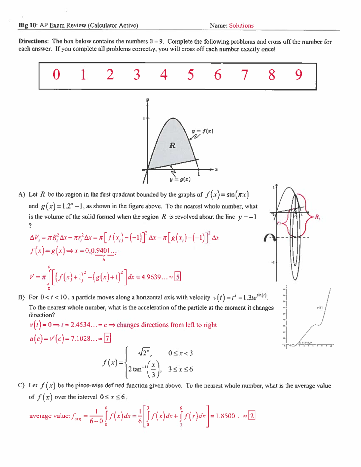 Big 10 AP Exam Review Solutions - Calculator Active Guide - Studocu