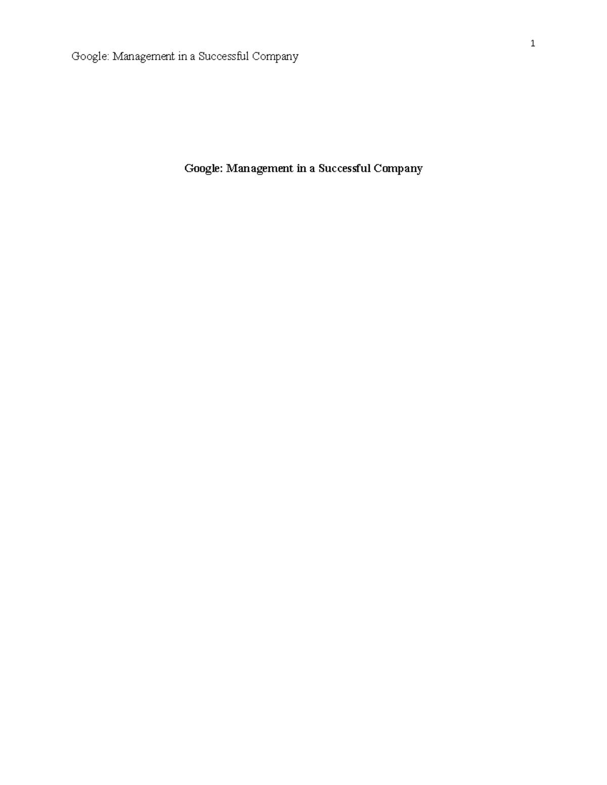 Google's Innovative Management Strategies: Principles of Mgmt Final ...