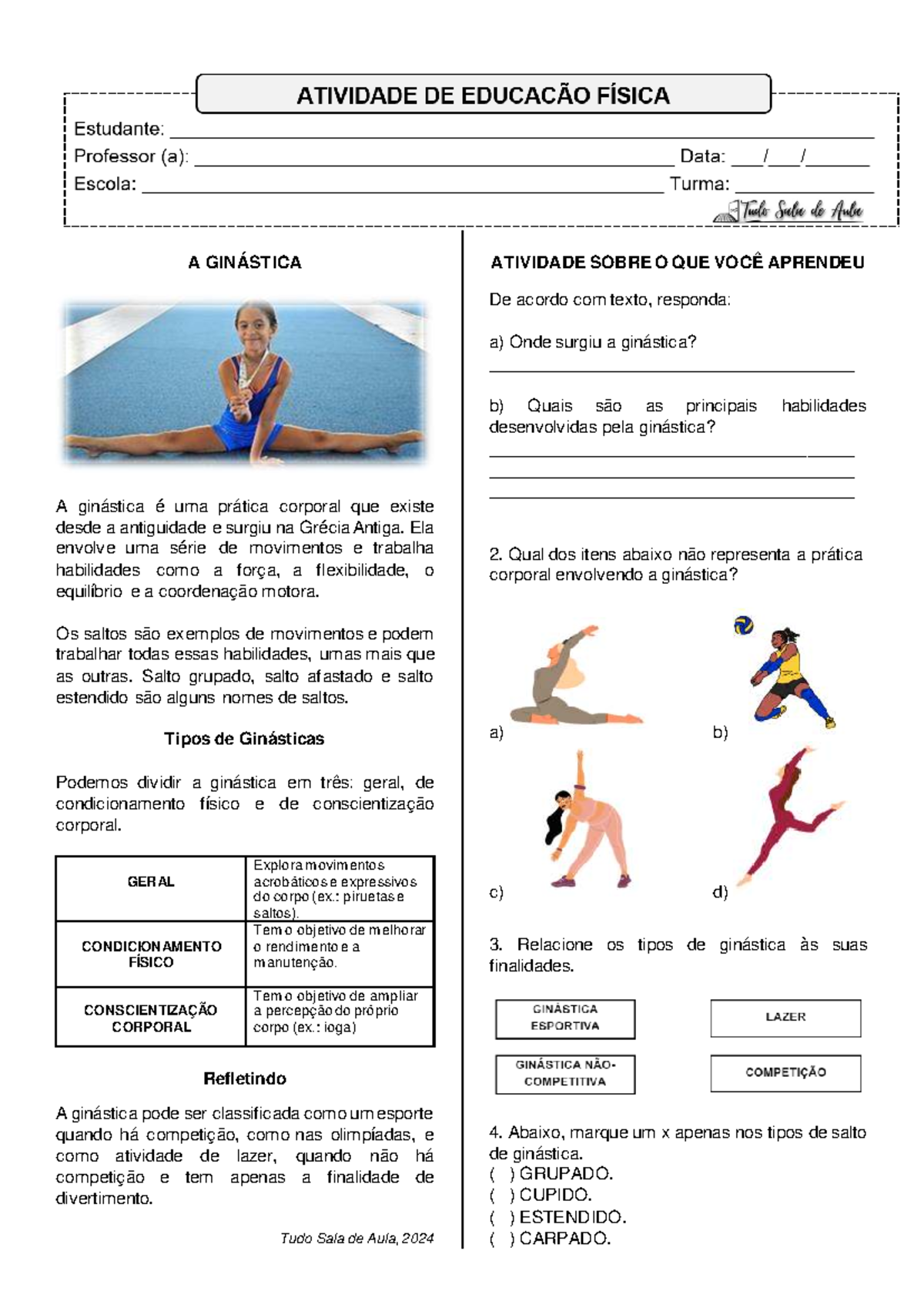 Ginástica II - Atividades e Aprendizados sobre a Prática Corporal - Studocu