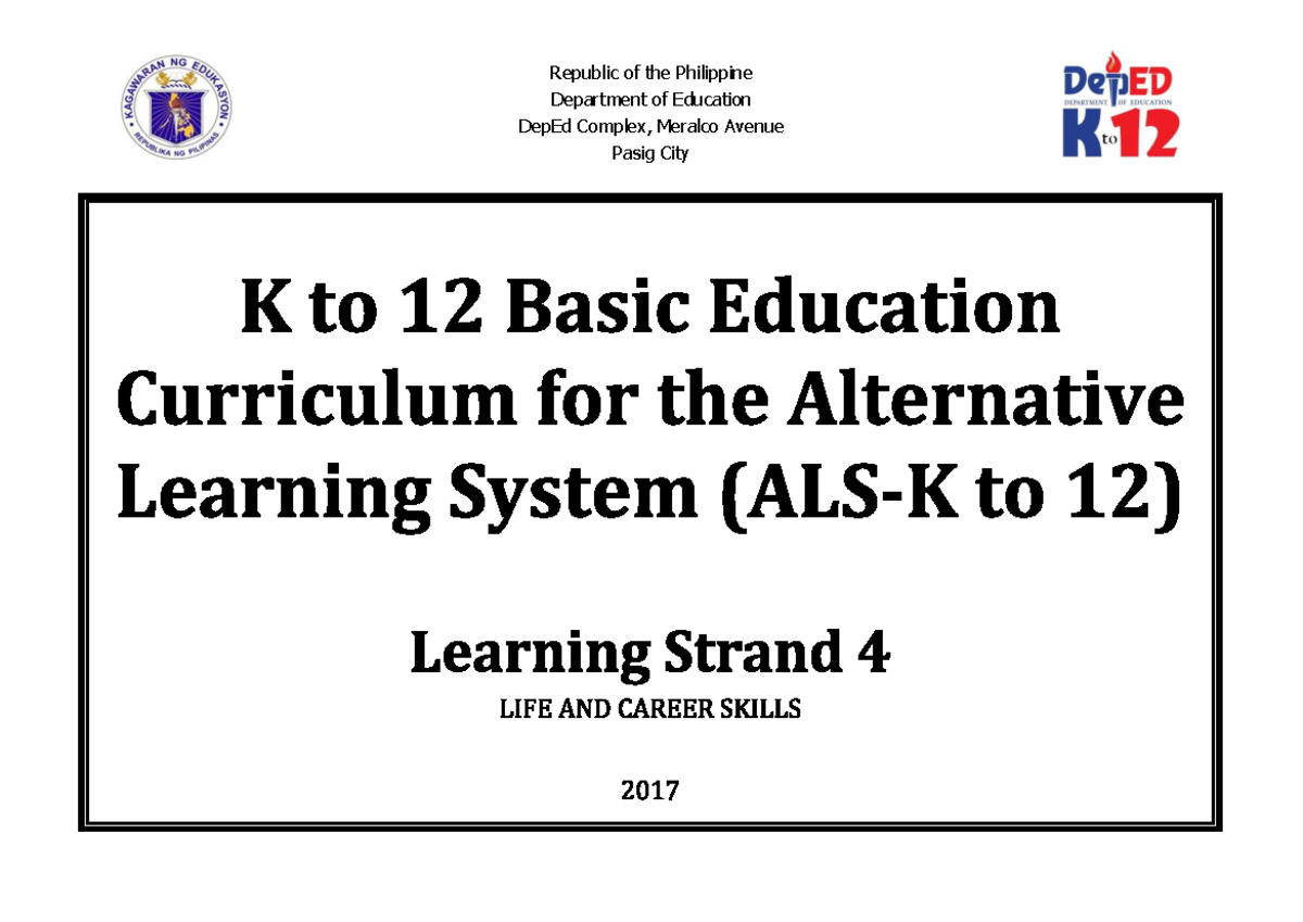 DepEd ALS LS4: Insights on Life and Career Skills Development - Studocu