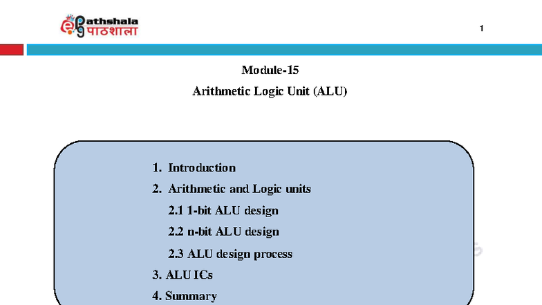 Digital Electronics 15: ALU Design and Implementation Techniques - Studocu