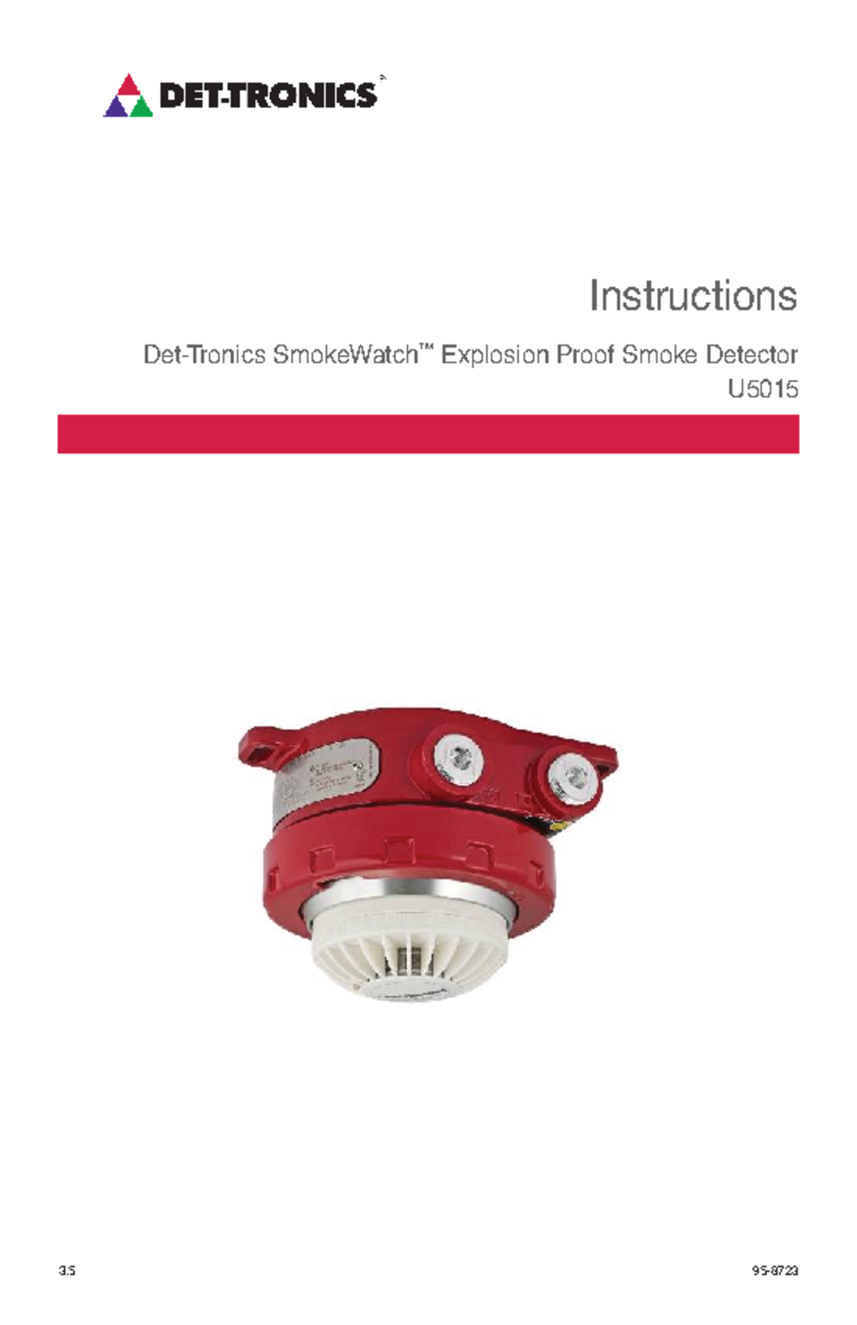 Det-Tronics U5015 Explosion Proof Smoke Detector Instructions - Studocu