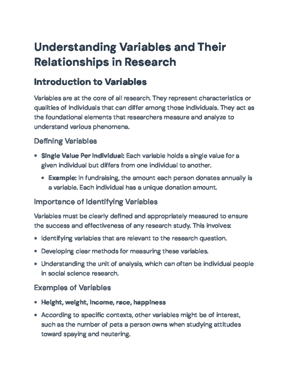 Understanding Variables & Relationships in Research: Key Concepts - Studocu