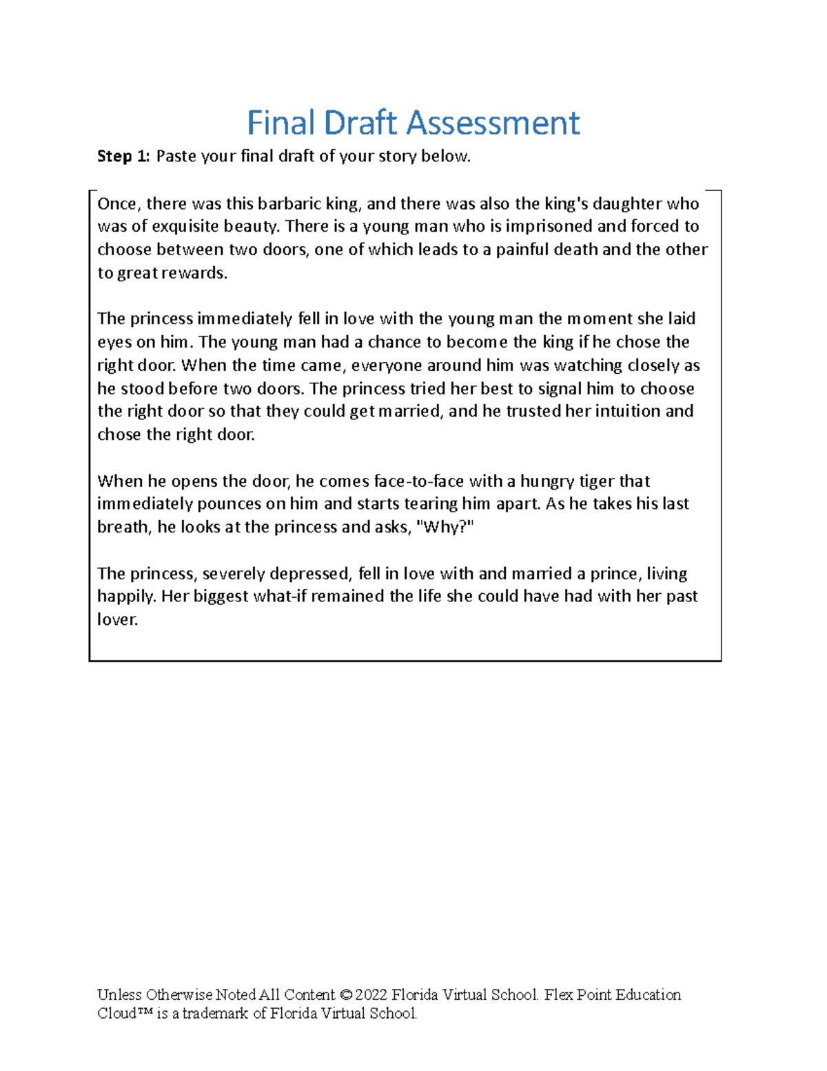 02.05 Final Draft Assessment: Storytelling & Revision Reflection - Studocu