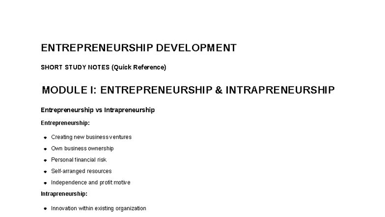 ED Short Notes - Entrepreneurship: Intrapreneurship: By Technology ...