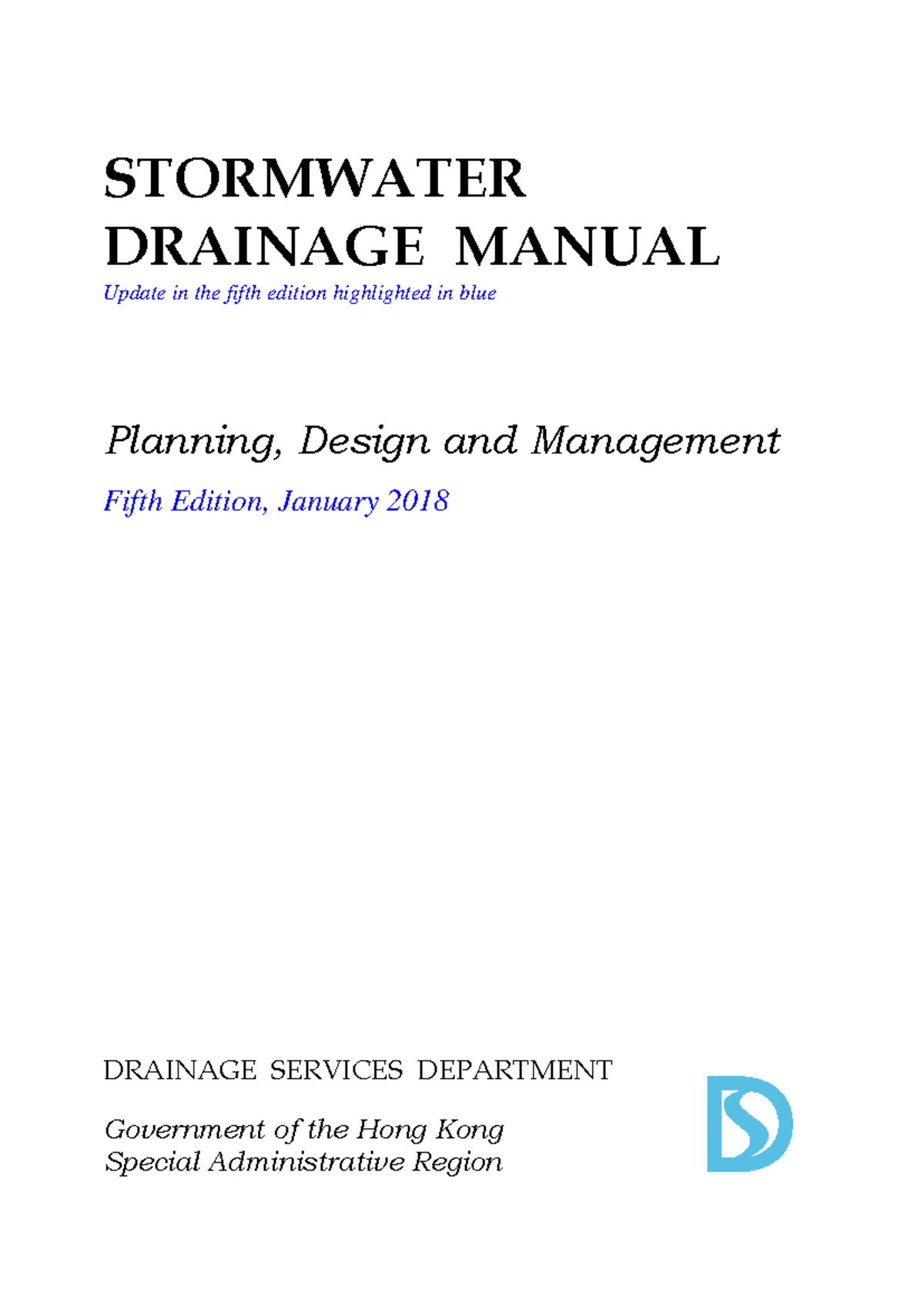 Stormwater Drainage Manual: Planning and Design (Fifth Ed., 2018) - Studocu