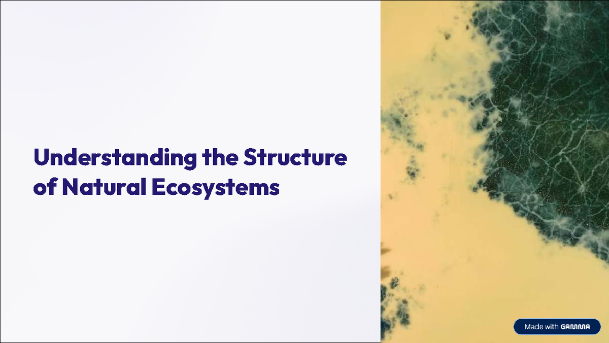 Ecosystem Structure: Understanding Natural Systems and Interactions ...