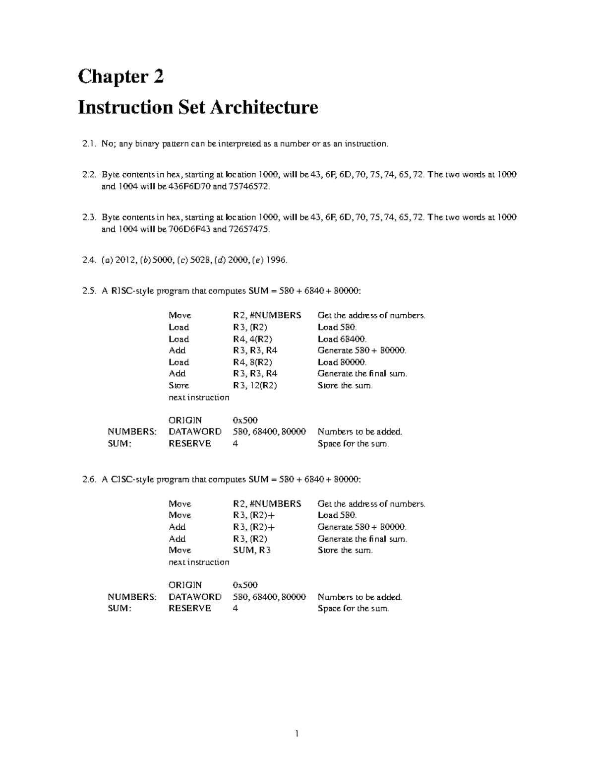 Comporg 6 sol2 - Solution manual for the second Chapter of the Computer ...