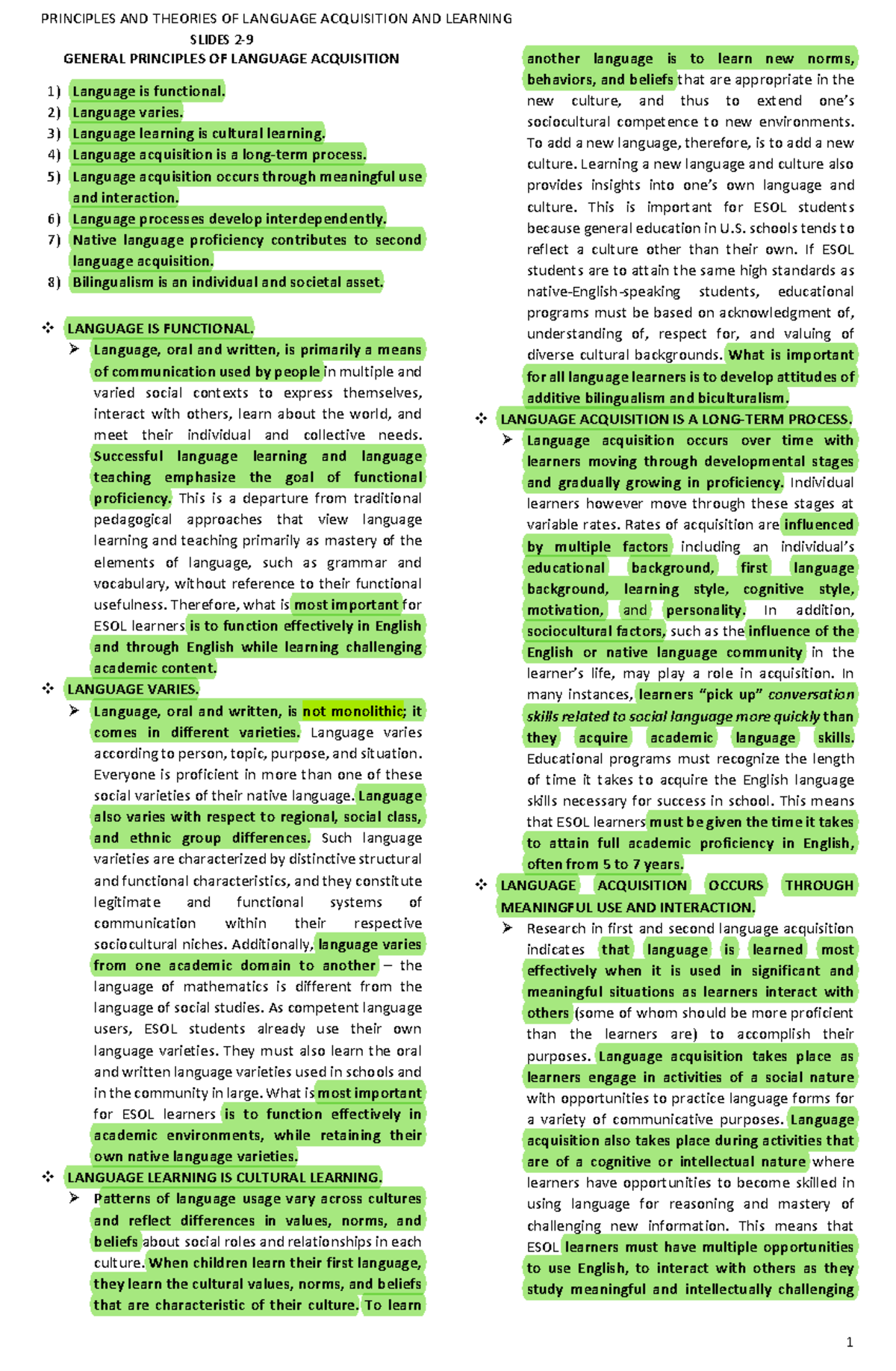 Principles and Theories of Language Acquisition - Reviewer (ENG 101 ...