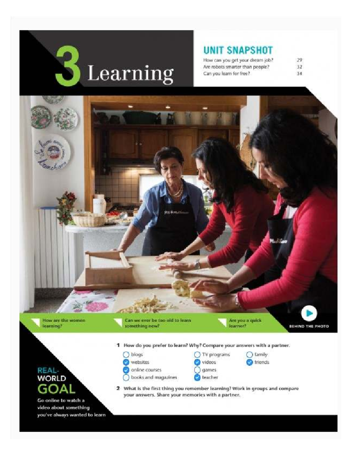 Unit 3 Wide Angle: Cover Letter & Online Learning Insights - Studocu