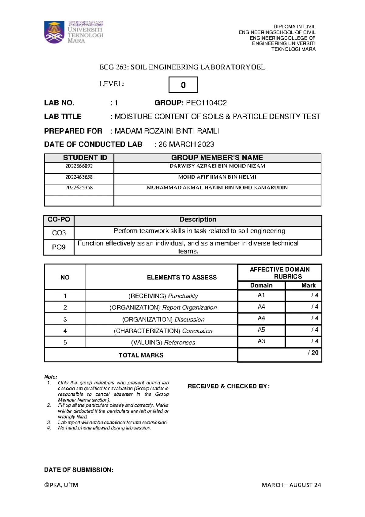 LAB REPORT 2 Electrical Supply ECM346 - CIVIL ENGINEERING LABORATORY ...