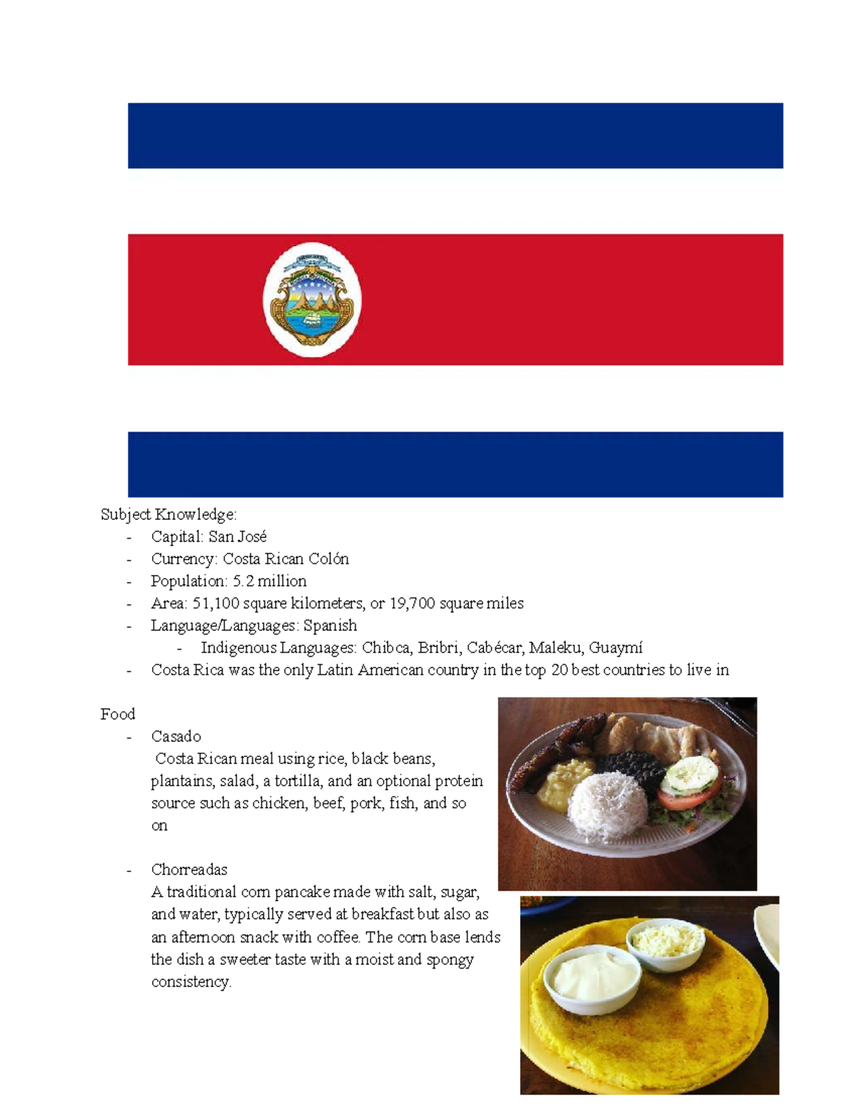 Costa Rica: A Cultural and Geographic Overview (HISP 101) - Studocu