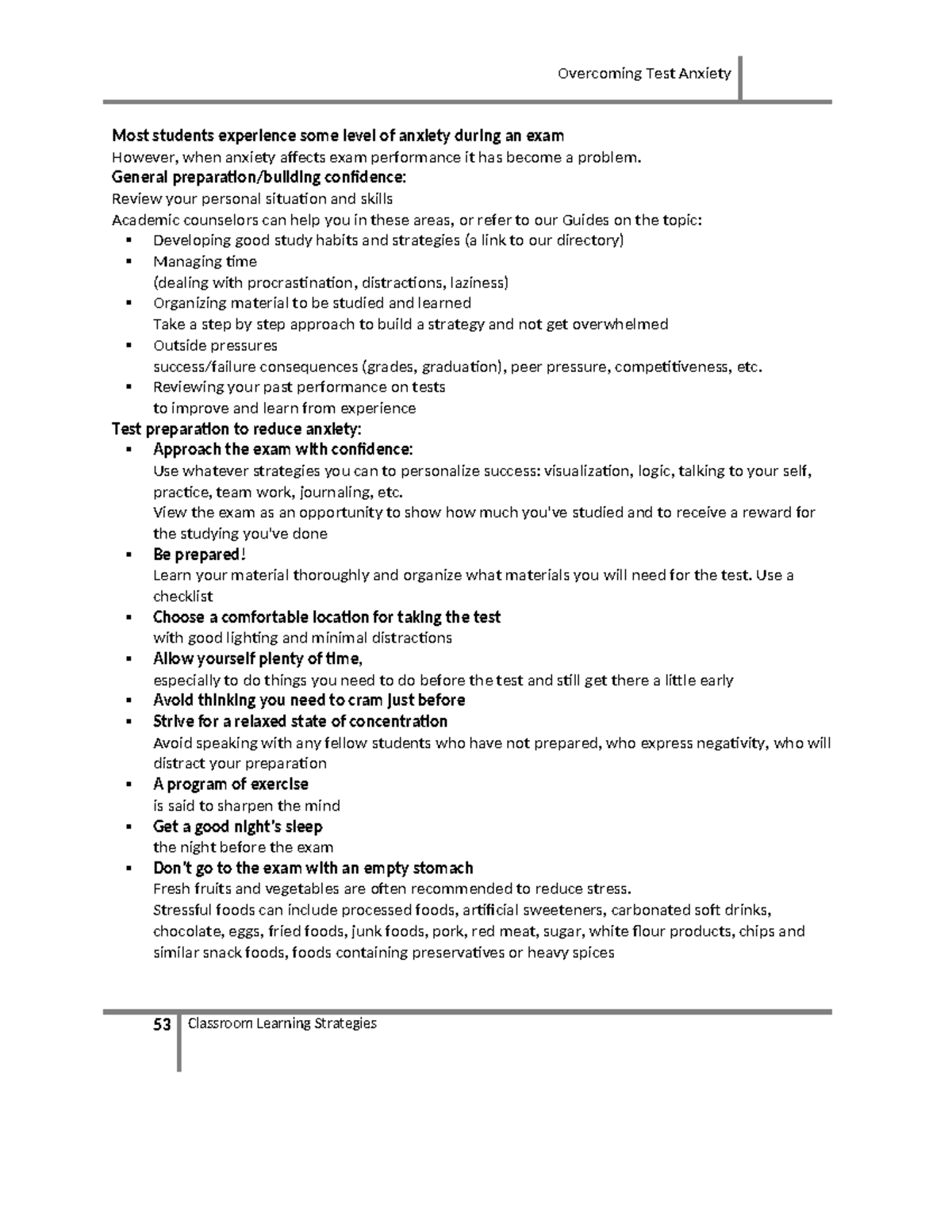 Strategies for Overcoming Test Anxiety: Tips for Students - Studocu