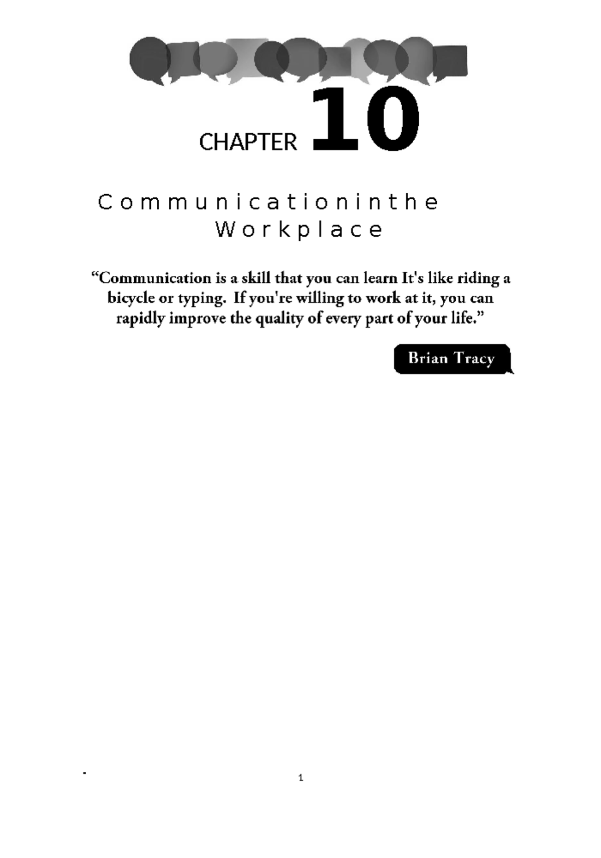 Communication in the workplace - CHAPTER 10 C o m m u n i c a t i o n i ...