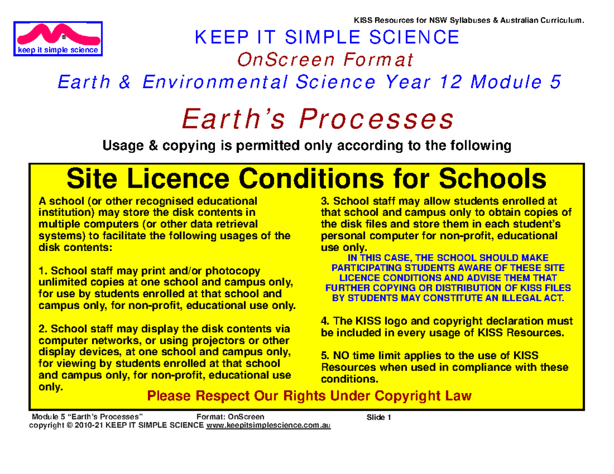 EES Module 5: Earth's Processes - Development & Geological Impact - Studocu