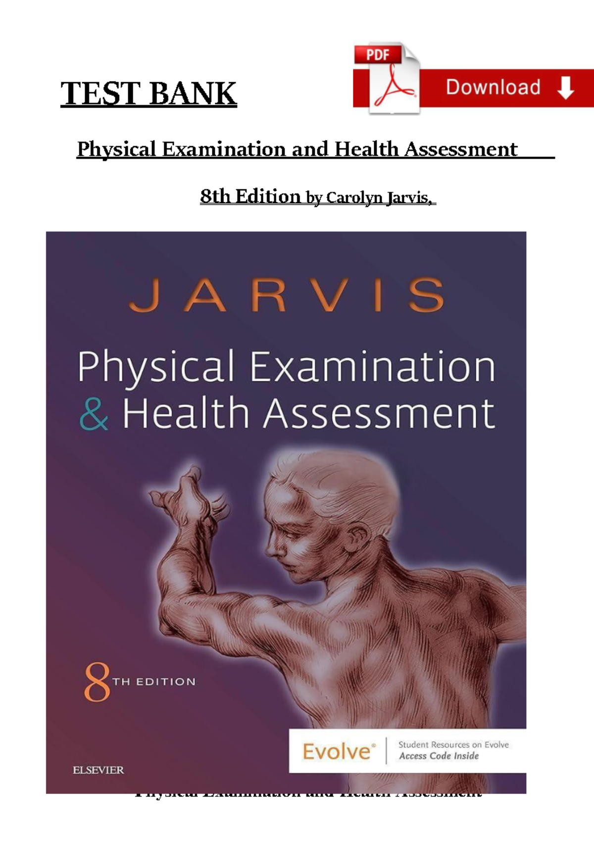 TEST BANK: Physical Examination & Health Assessment 8th Ed. by Carolyn ...