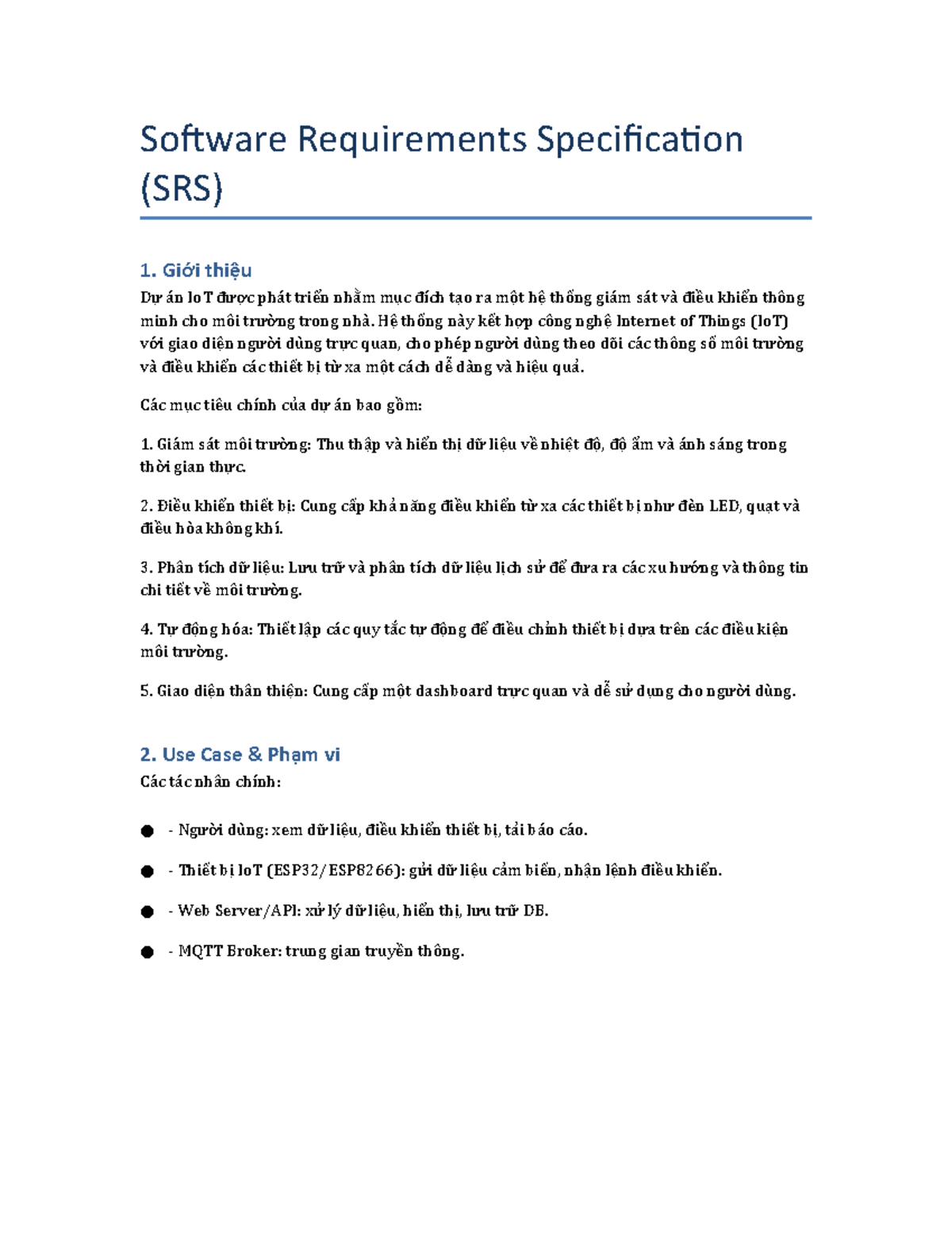 SRS IoT Demo - Báo cáo thực hành 1 Thầy Uy - Studocu