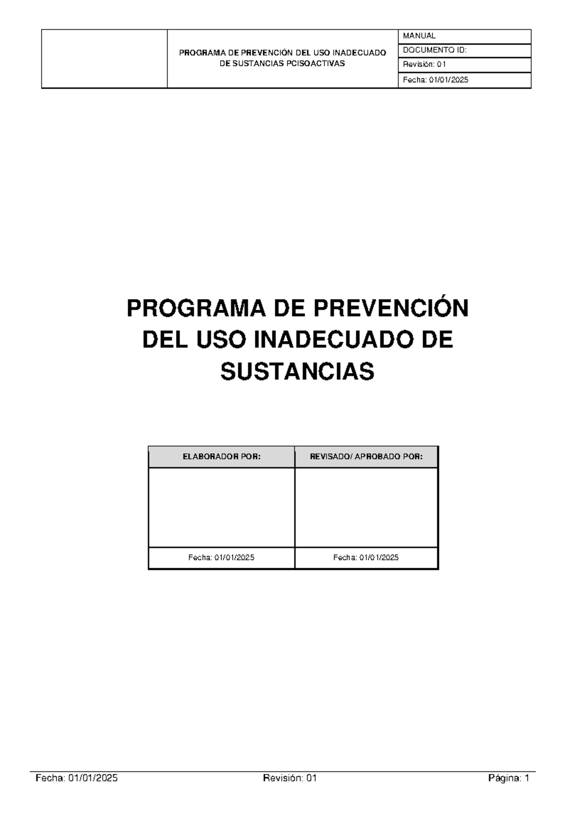 Programa de Prevención del uso Inadecuado de Sustancias Psicoactivas ...
