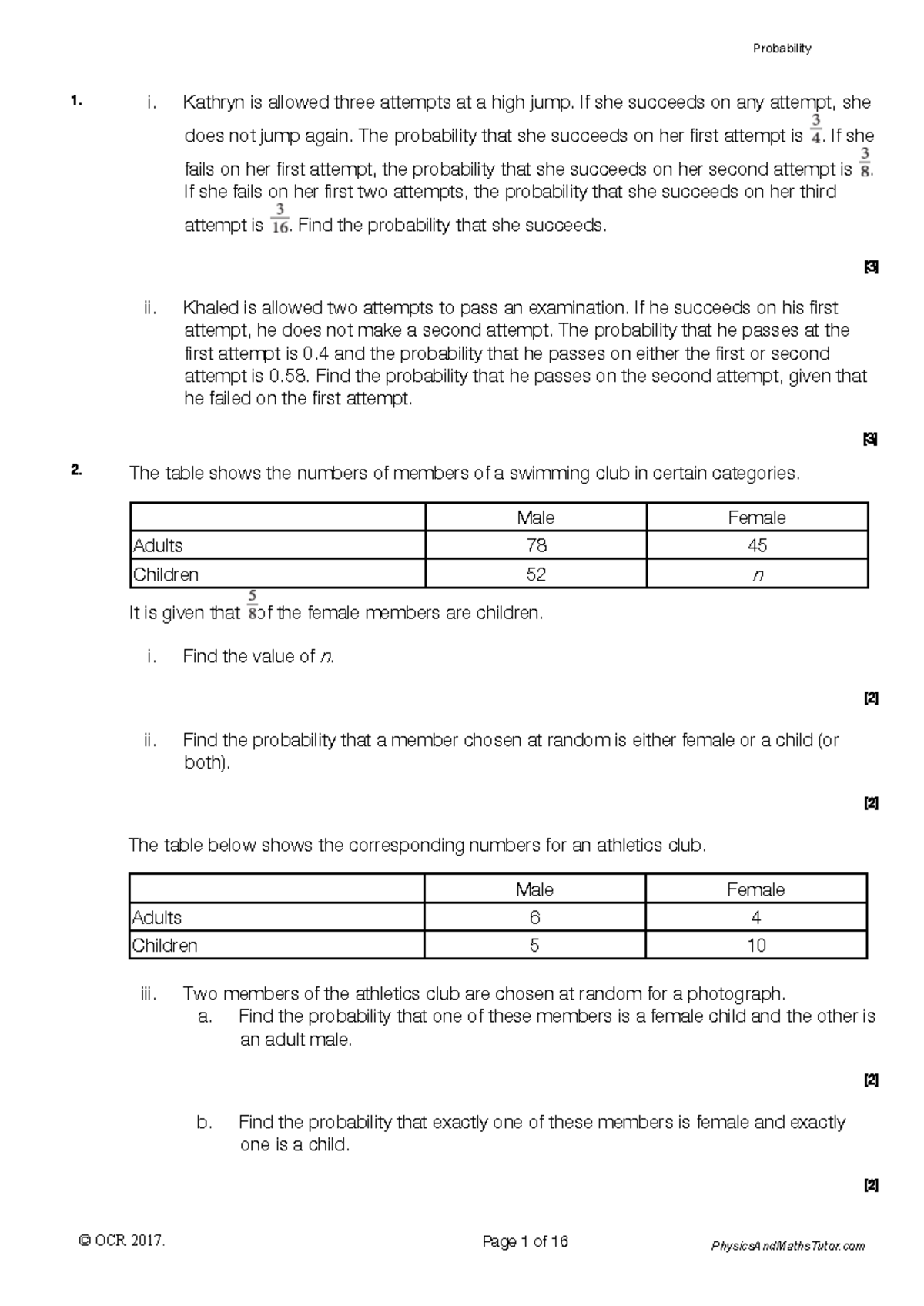 Probability Study Notes for OCR 2017 Exam - Studocu